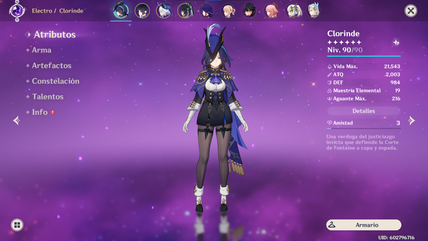 Ayuda con build de clorinde Genshin Impact | HoYoLAB