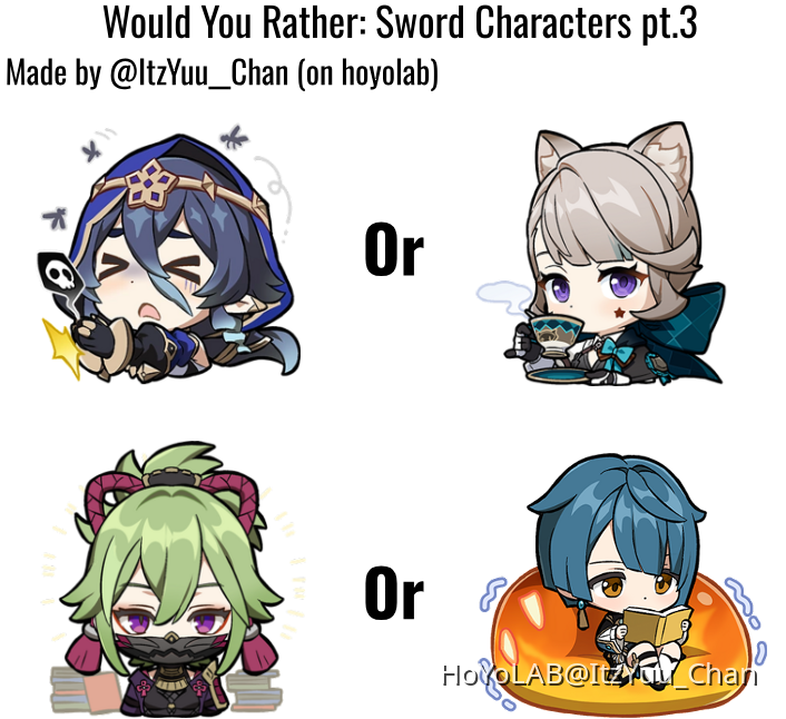 Would You Rather: Sword Characters pt. 3 Genshin Impact | HoYoLAB