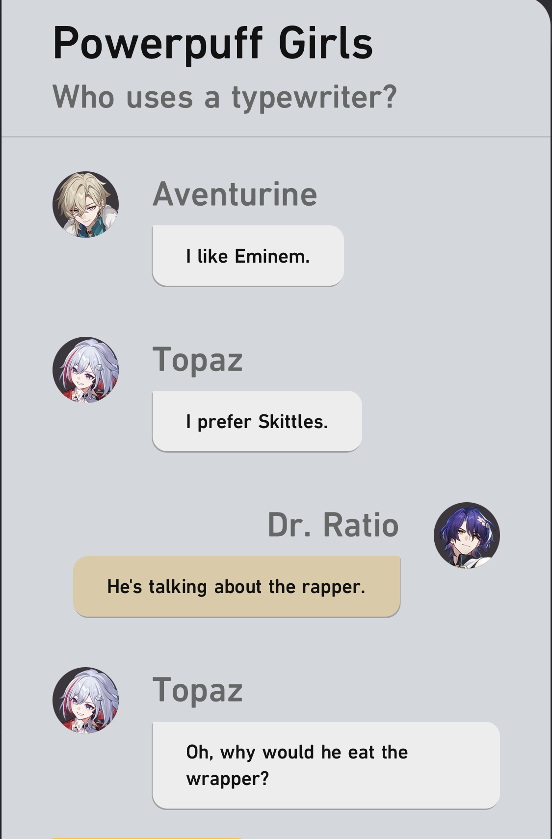 Random hsr chats Honkai: Star Rail | HoYoLAB