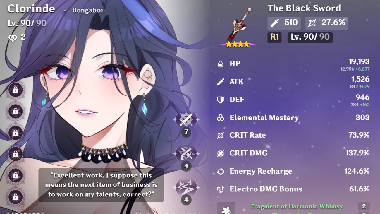 Clorinde reaches Level 90. Genshin Impact | HoYoLAB