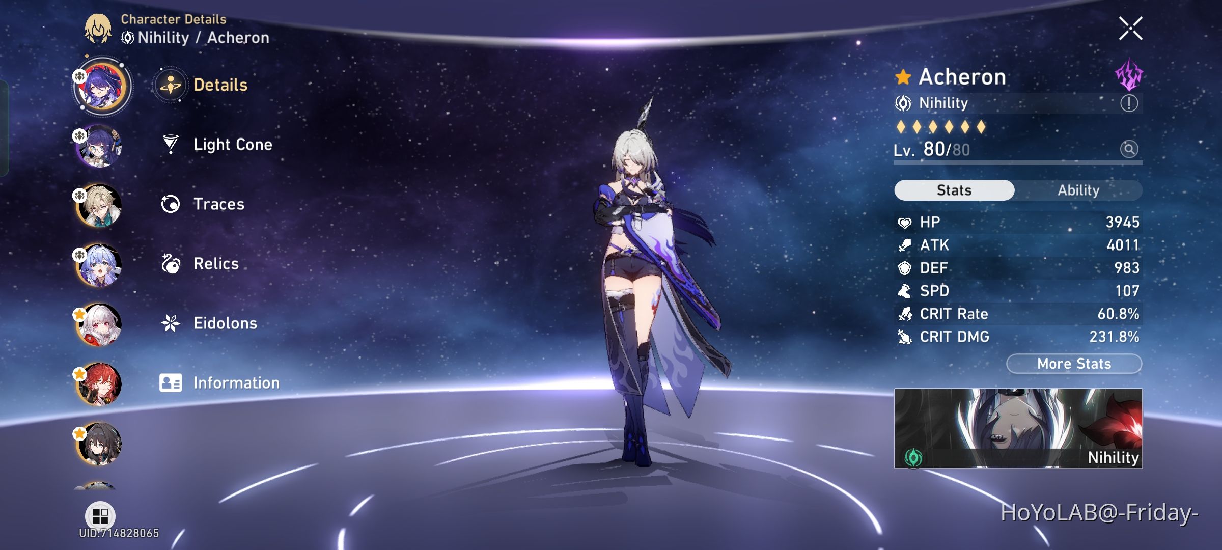 E2S1 Acheron, nearly complete. Honkai: Star Rail | HoYoLAB