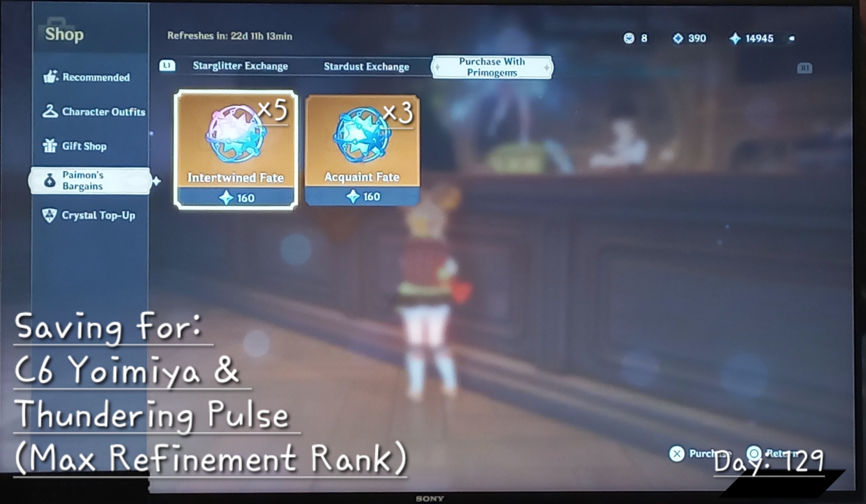 Saving for C6 Yoimiya & Thundering Pulse (Max Refinement Rank) Day: 129 ...