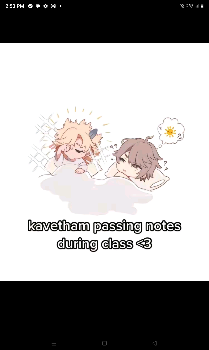 Kaveh and Hathaim passing notes Genshin Impact | HoYoLAB