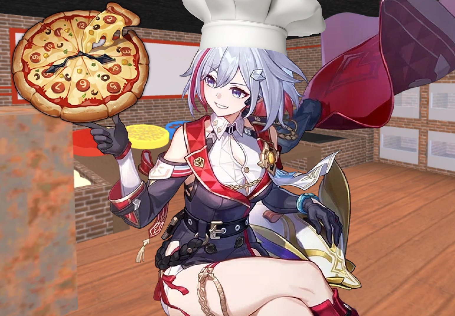 Day 8 of posting Topaz until I get her permanent fan badge - Topaz makes a pizza Honkai: Star ...