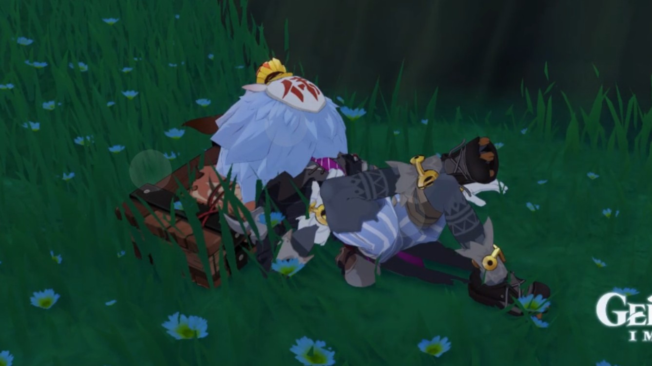 The unusual hilichurl laying underneath the windrise tree Genshin ...