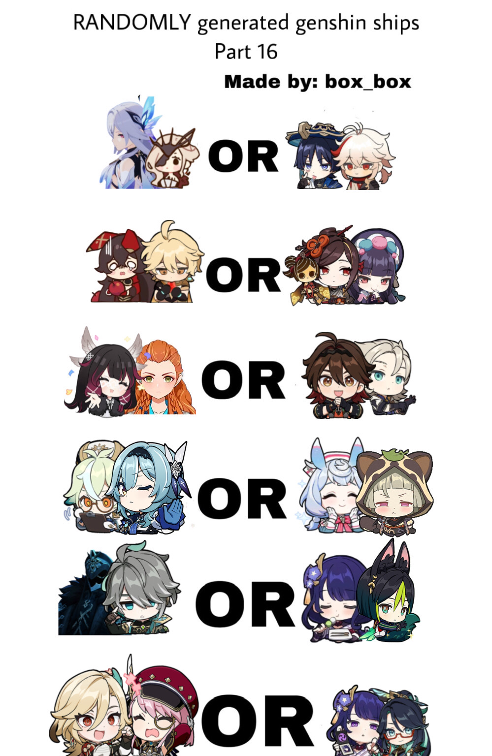 RANDOMLY generated genshin ships, part 16👼👼 Genshin Impact | HoYoLAB