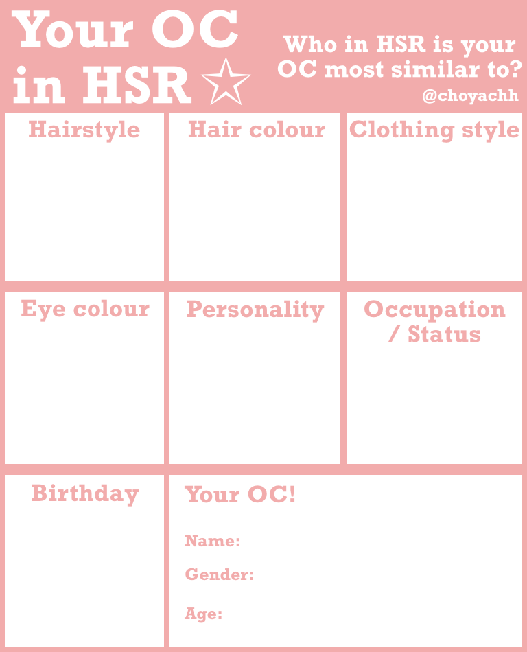 Who in HSR is your OC most similar to? Honkai: Star Rail | HoYoLAB