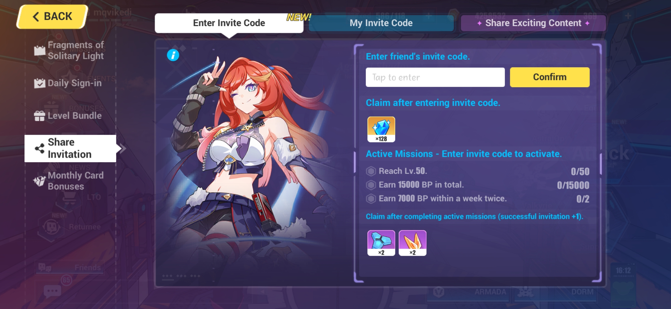 Share Invitation Rewards Honkai Impact 3rd | HoYoLAB