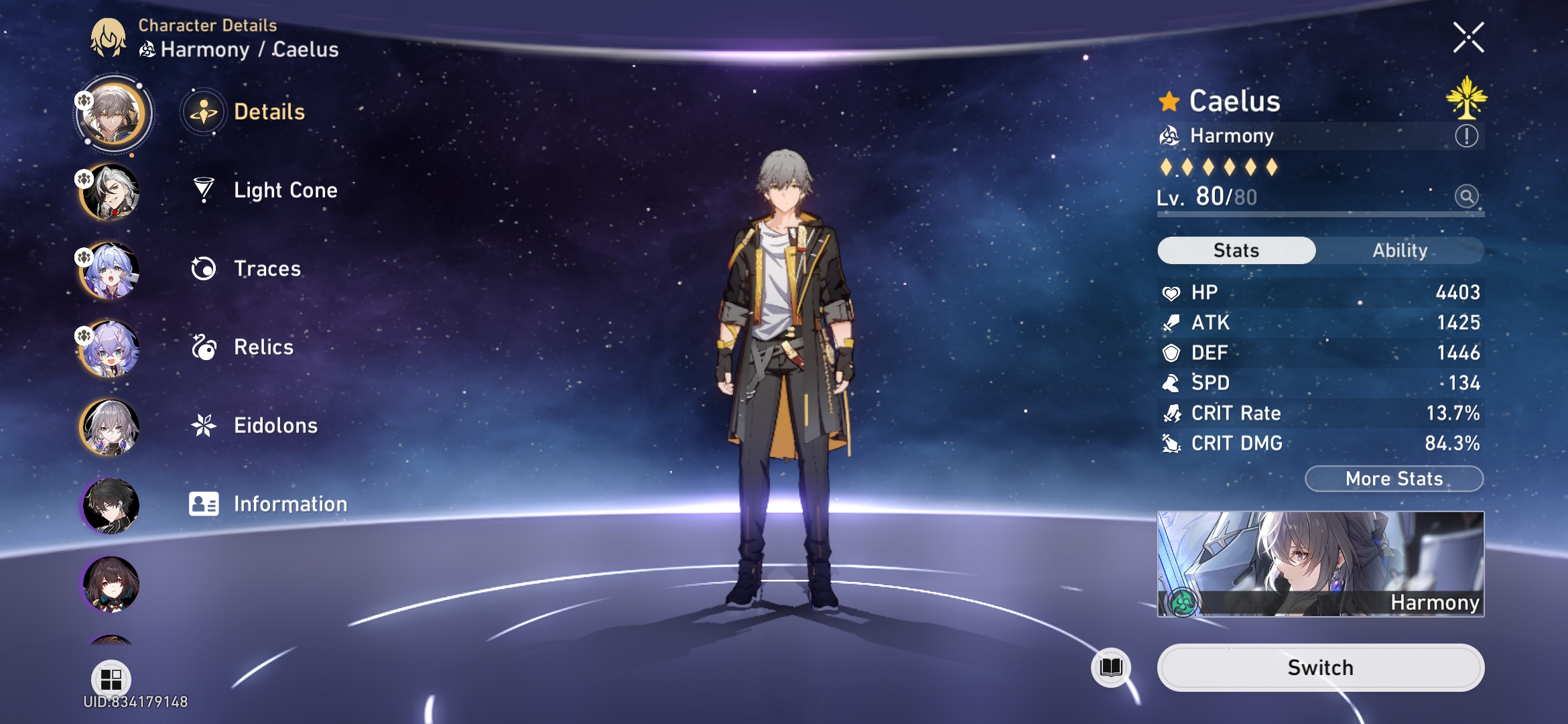 This my MC Harmony....do I need to make it strong more? 🥲 Honkai: Star ...