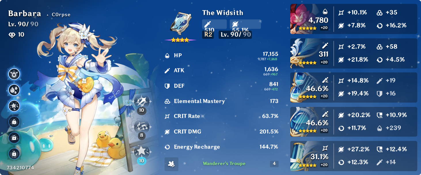 dps Barbara build (?) Genshin Impact | HoYoLAB