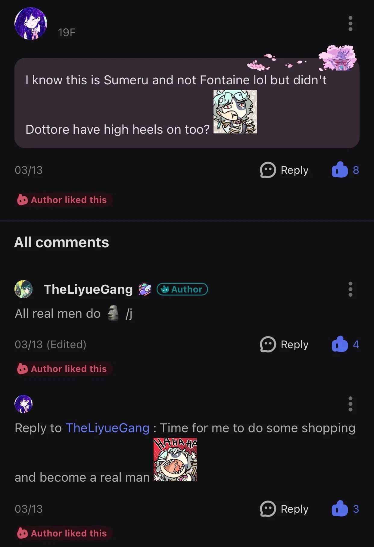 My comment section being unhinged (50 posts/100k likes celebration! 🎉 ...