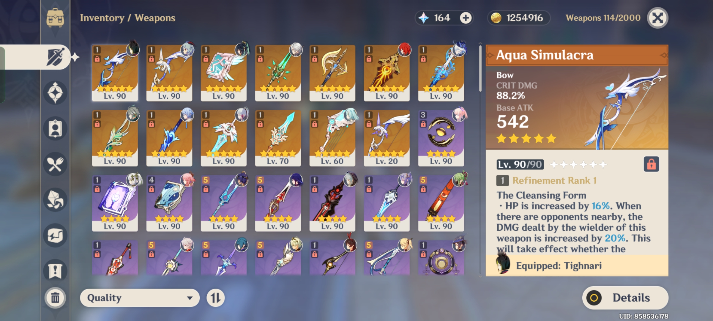 The 5star weapons and characters.. 18/41 characters... 13 weapons..soo ...