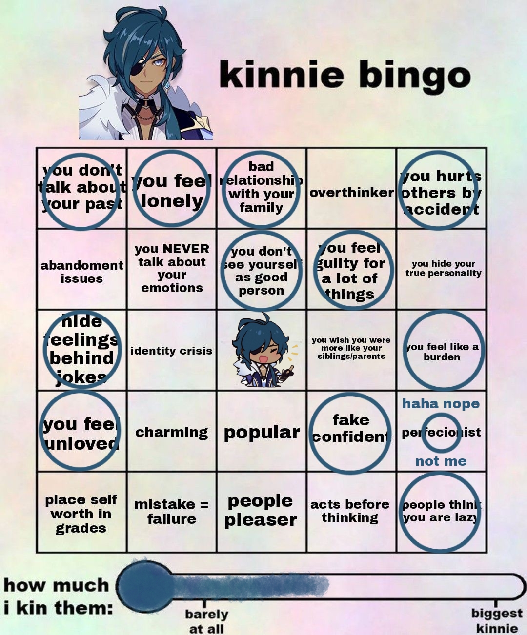 Kinnie Bingo: Kaeya Genshin Impact | HoYoLAB
