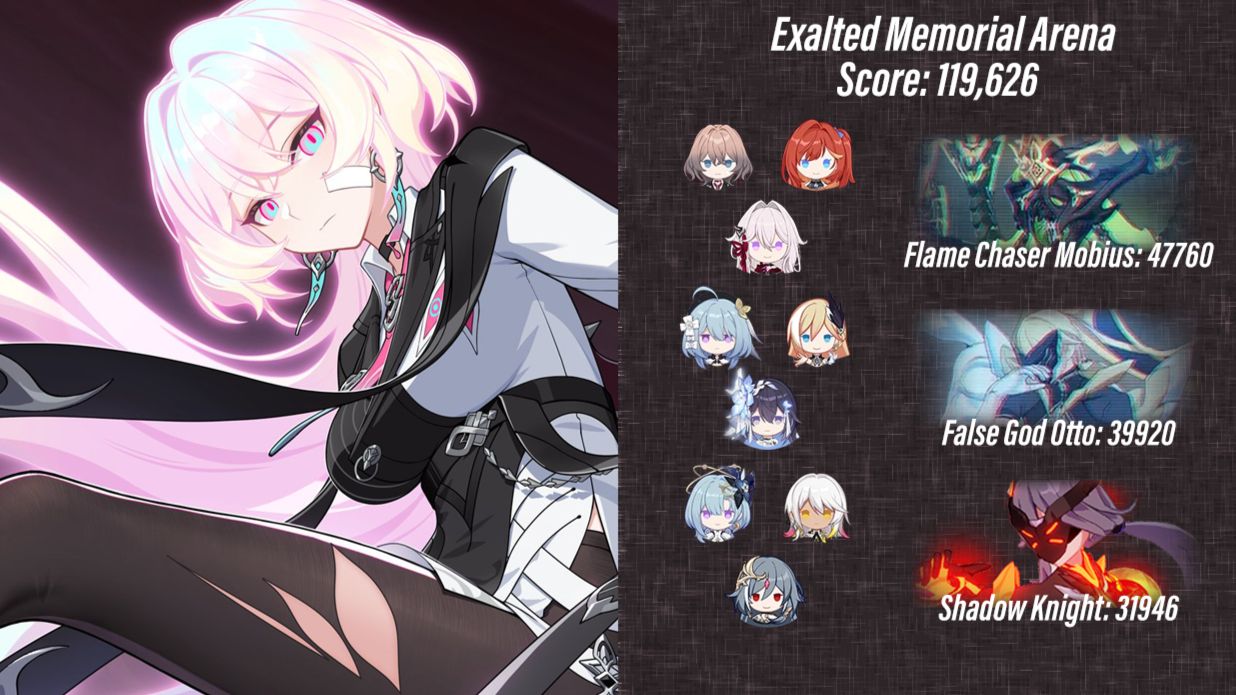 EX Memorial Arena - SSS Flame Chaser Mobius, SSS False God Otto, Shadow Knight (119,626 Pts ...