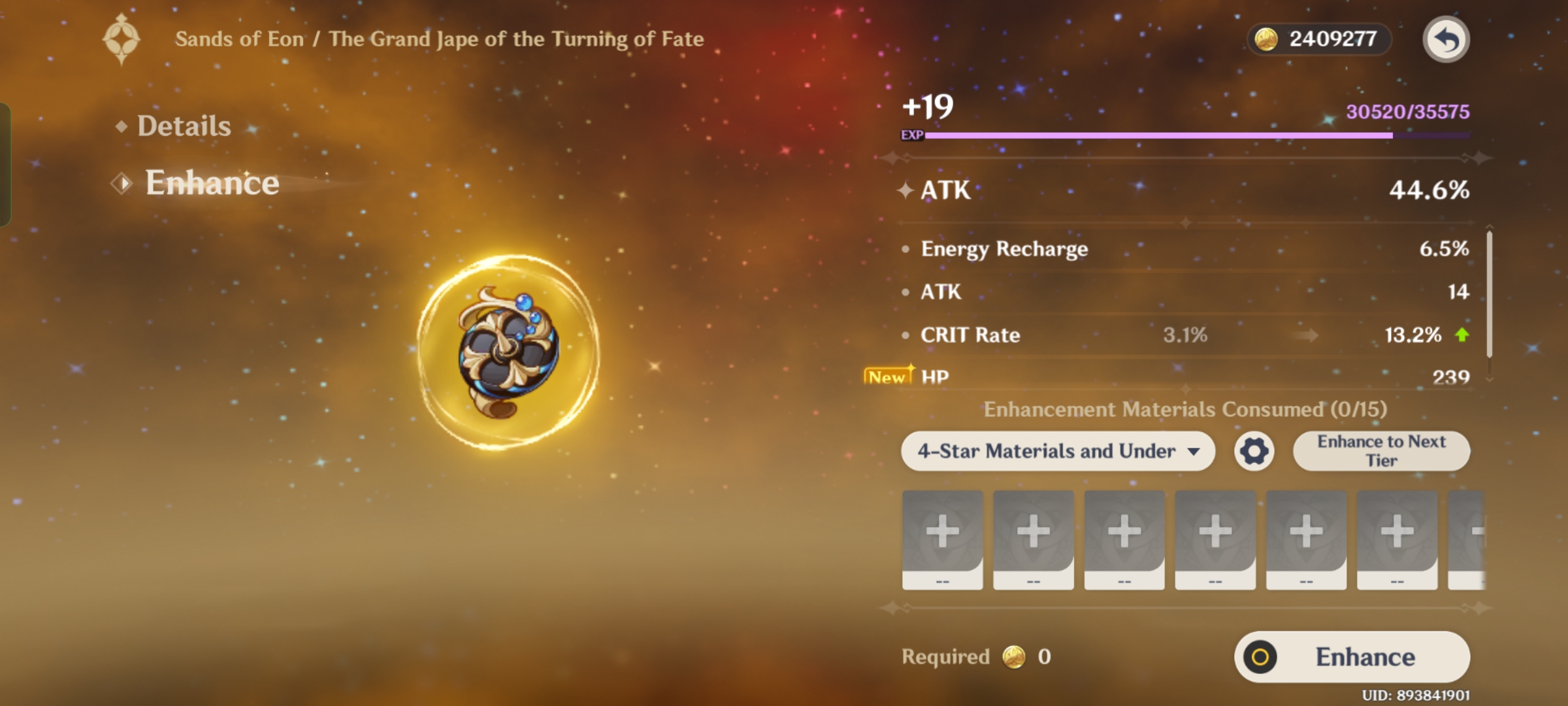 personal highest crit rate for sand Genshin Impact | HoYoLAB