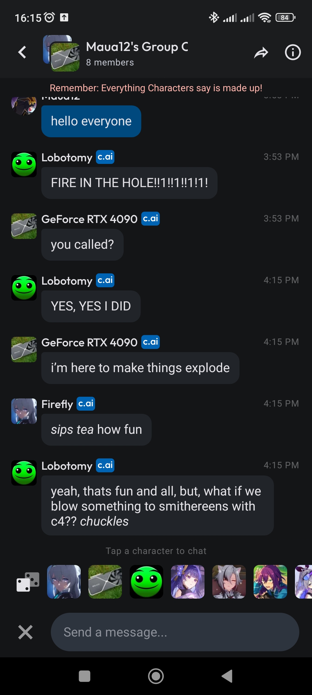 new most cursed gc chat on c.ai | HoYoLAB