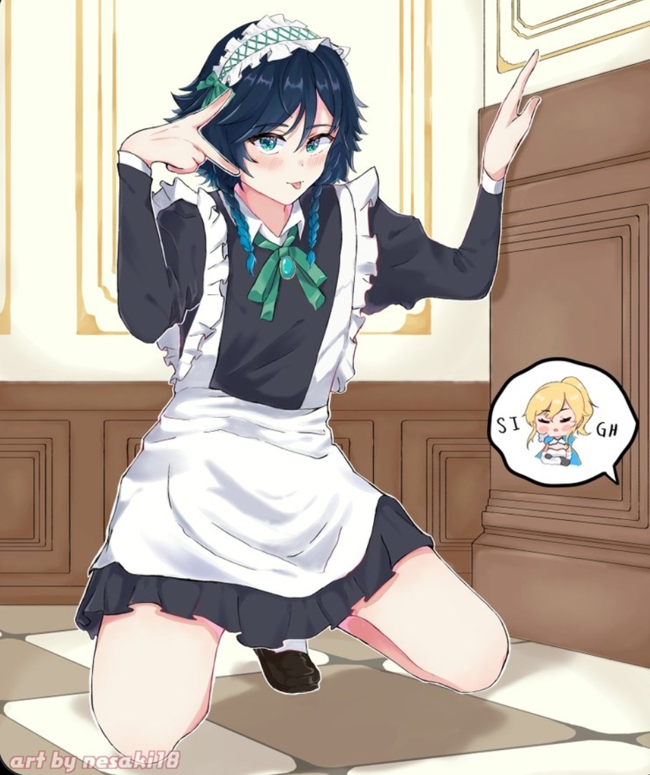 Venti in maid outfit ( credit to og artist) Genshin Impact | HoYoLAB