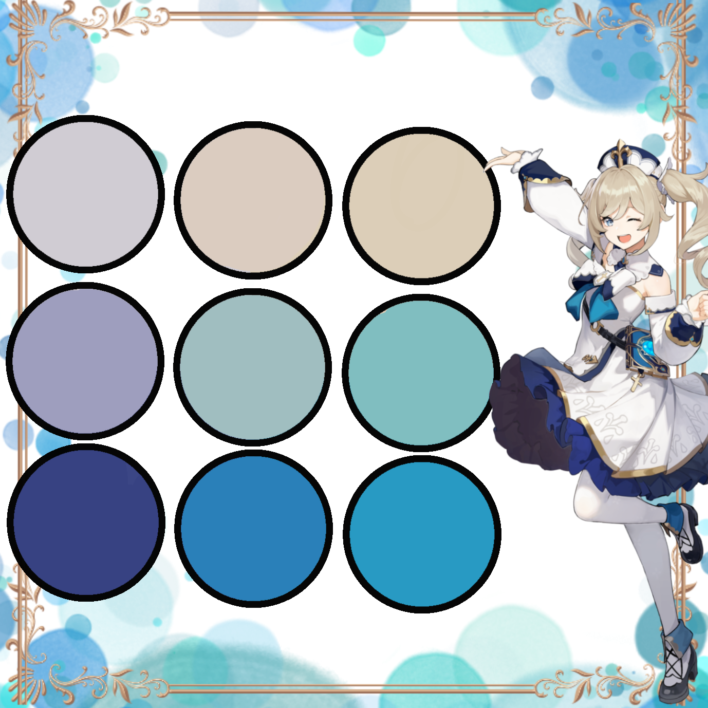 Barbara colour palette Genshin Impact | HoYoLAB