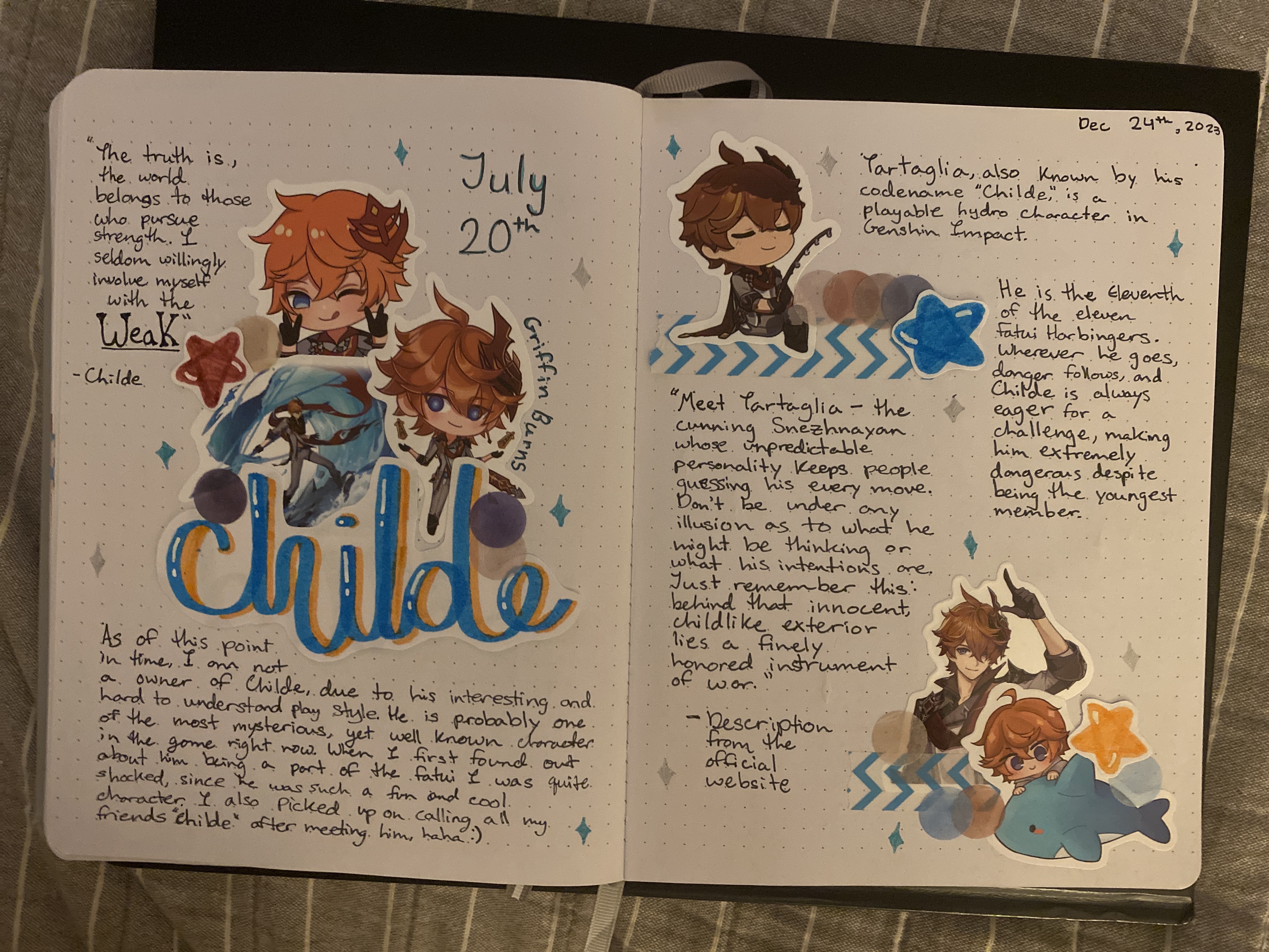 Childe journal page! Genshin Impact | HoYoLAB