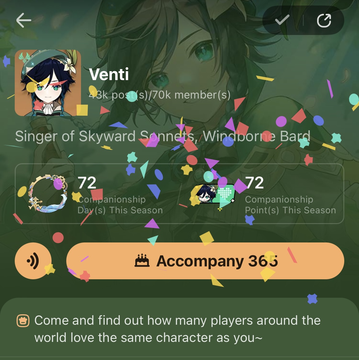 1 year of friendship w/ Venti Genshin Impact | HoYoLAB