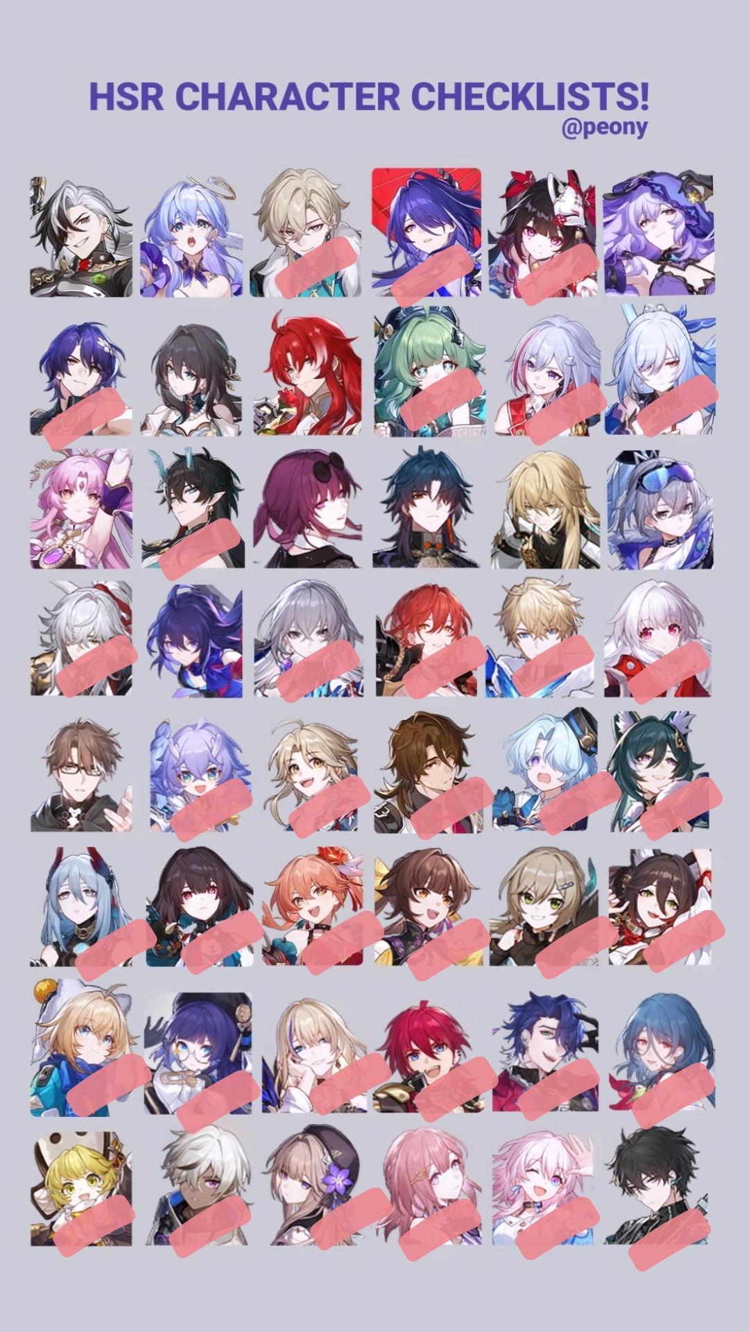 HSR character checklists Honkai: Star Rail | HoYoLAB