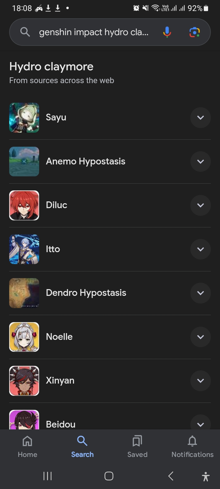hydro claymore chars in genshin according to google Genshin Impact ...