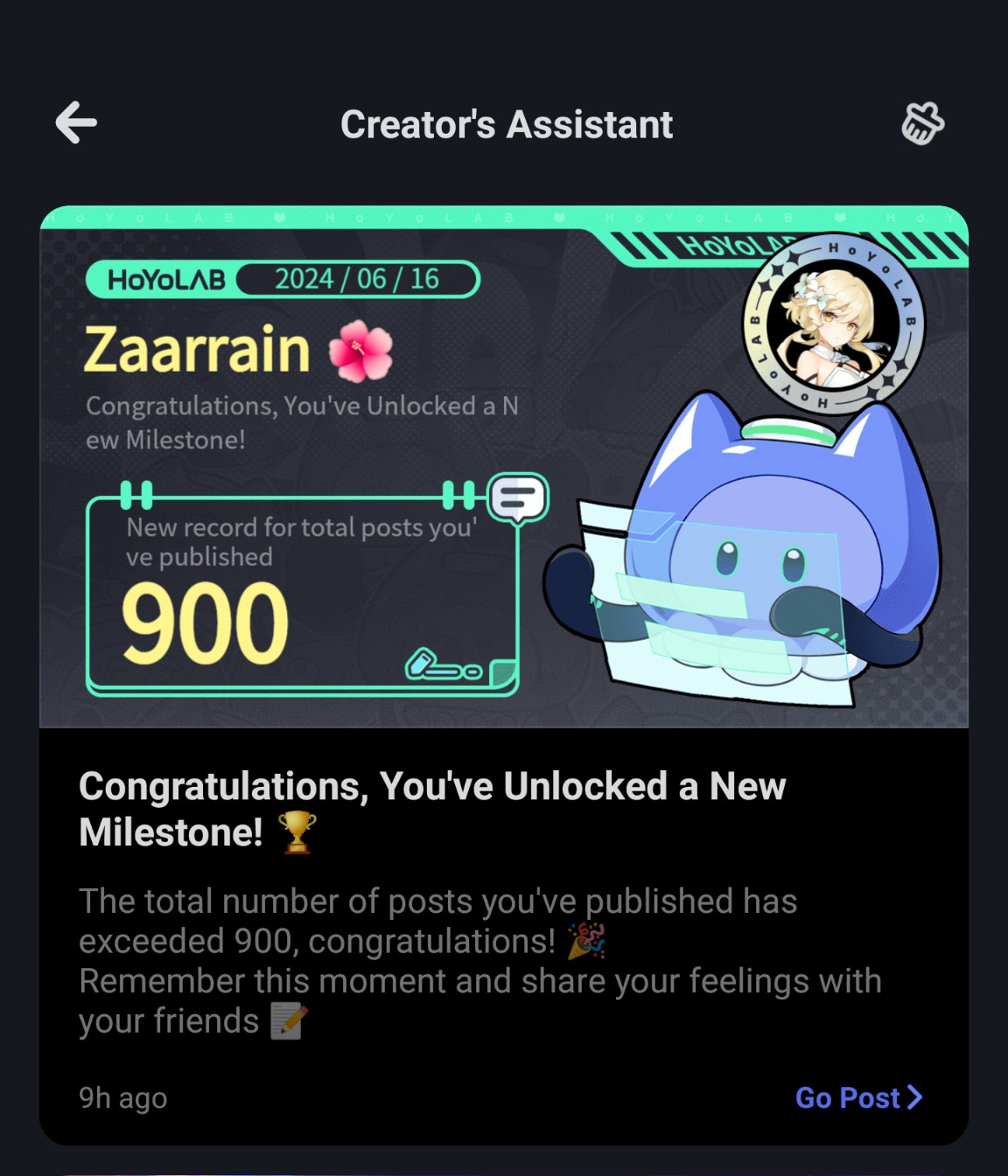 First Milestone Post! 🎉 | HoYoLAB