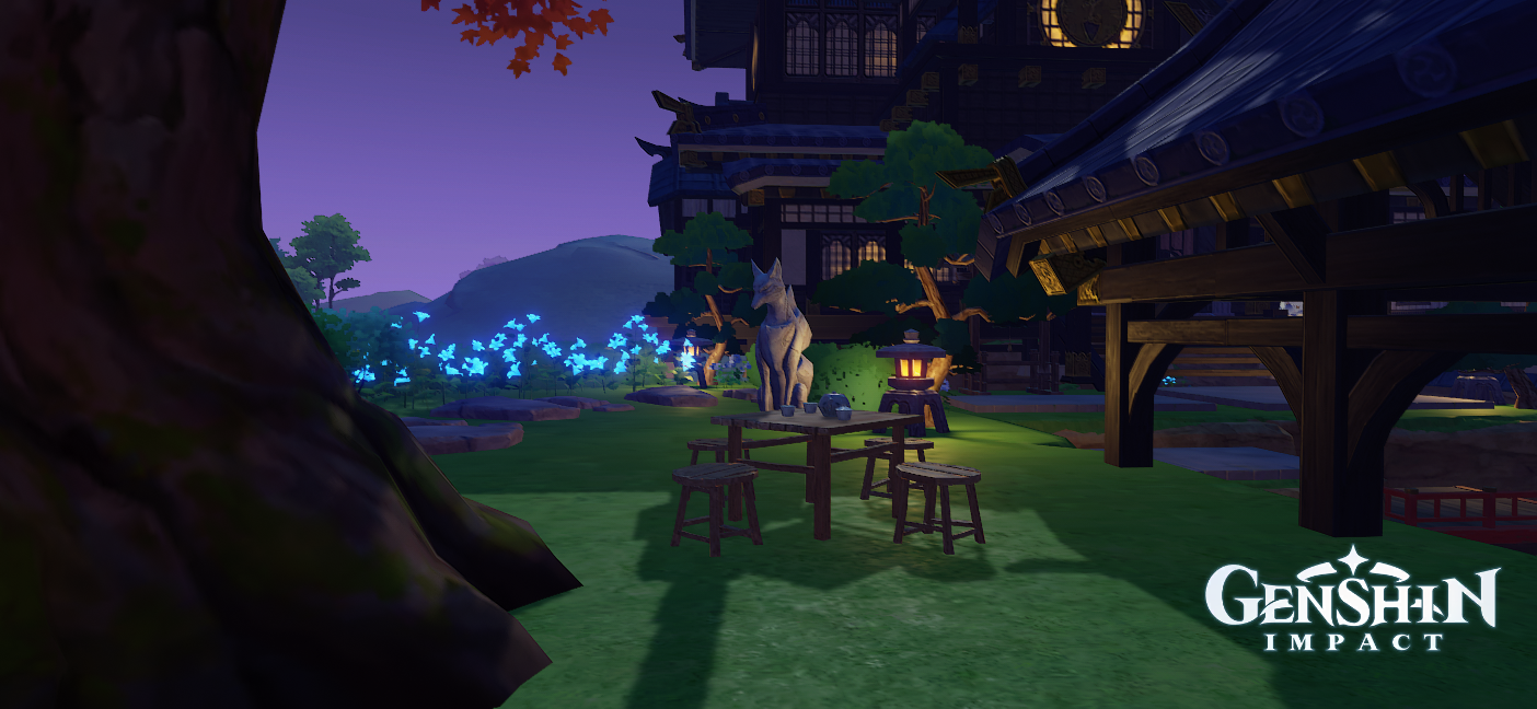 Teapot Showcase: Silken Courtyard, Simple Inazuman Home Genshin Impact ...