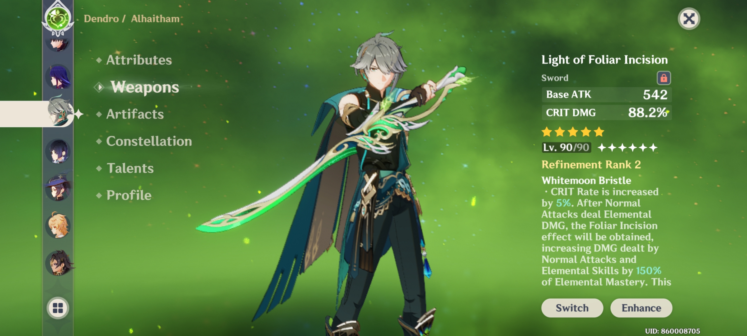 F2P C1 Alhaitham with R2 Light of Foliar Incision and TripleCrowned ...