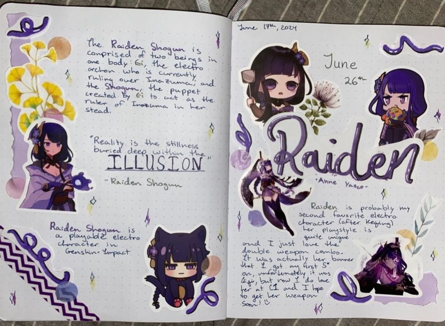 Raiden Journal Spread! Genshin Impact | HoYoLAB