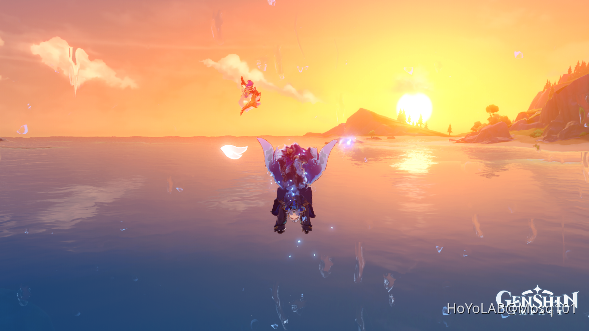 sunset swimming Genshin Impact | HoYoLAB