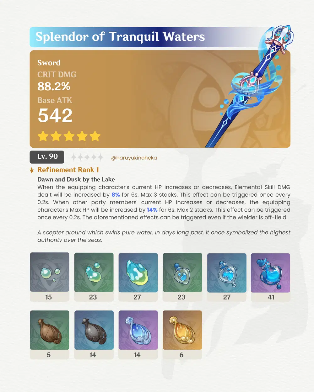 [Weapon Guide] The Splendor of Tranquil Waters 🌊 Genshin Impact | HoYoLAB