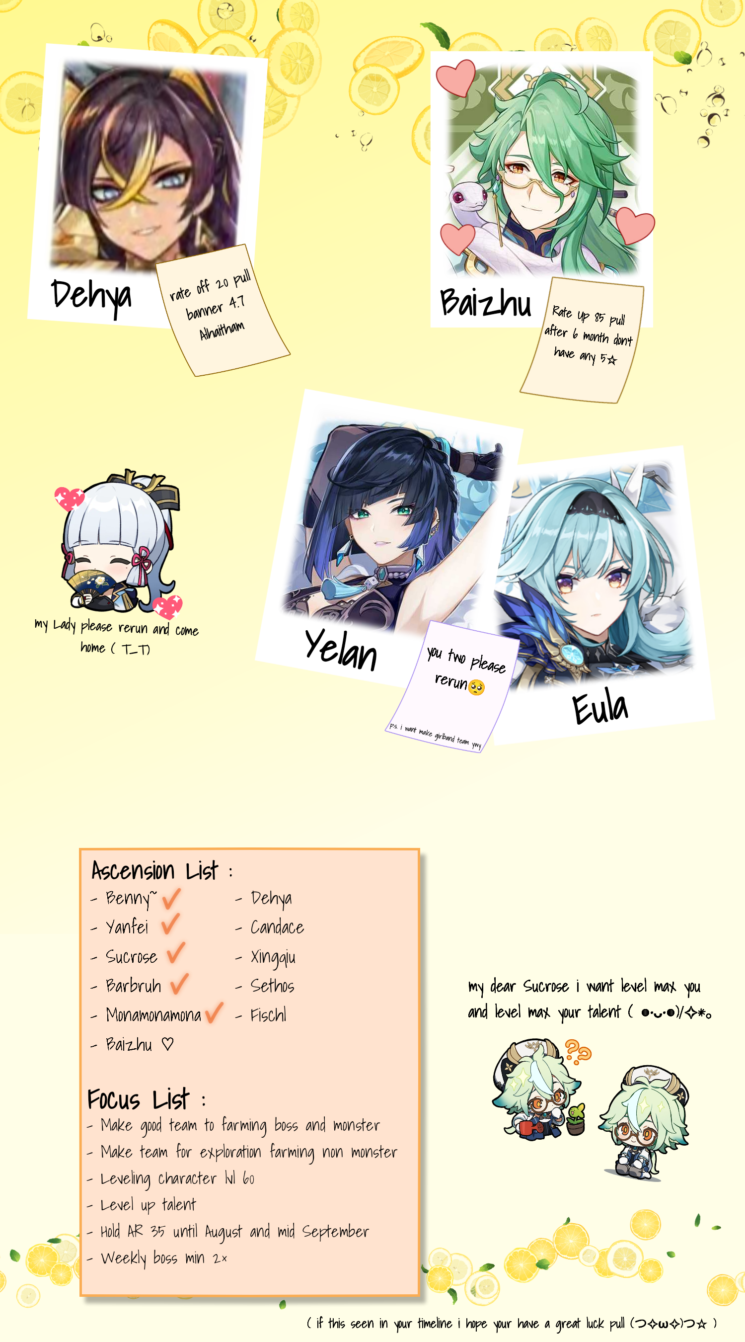 just share wishlist and focus list Genshin Impact | HoYoLAB