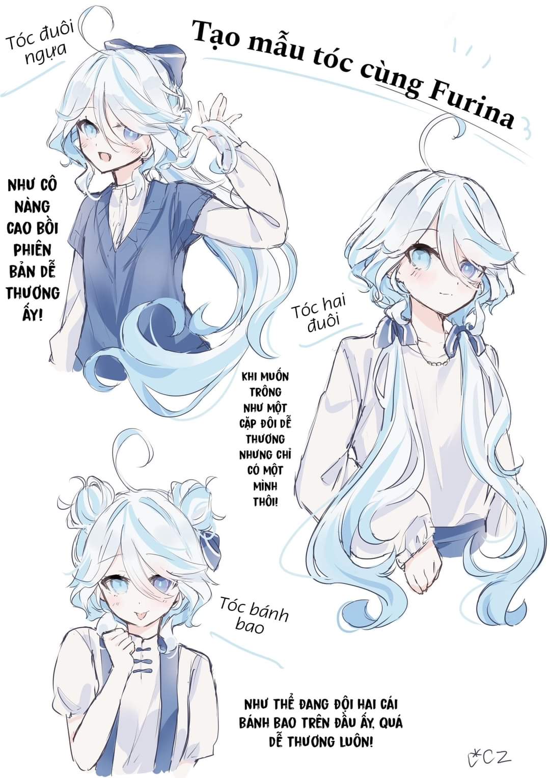 Furina với đa kiểu tóc Genshin Impact | HoYoLAB