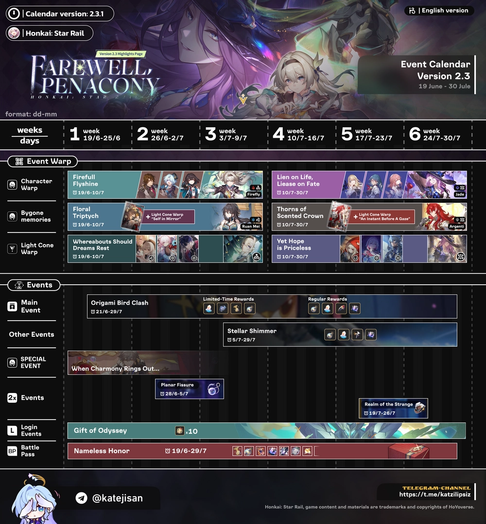 Event Calendar Version 2.3 | Honkai: Star Rail Honkai: Star Rail | HoYoLAB