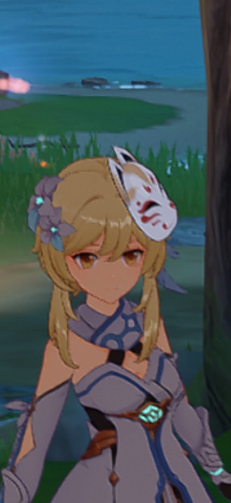 Does Traveler (Lumine) look better with an Inazuma mask? Genshin Impact ...