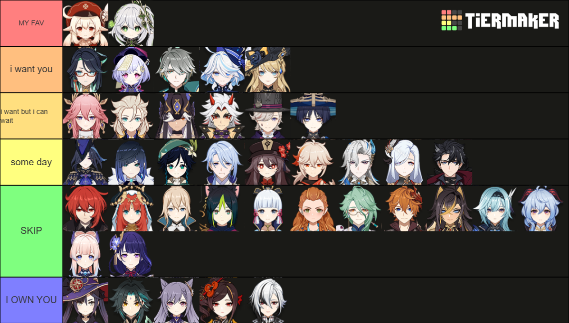 MY FRIEND RANKS CHARACTERS Genshin Impact | HoYoLAB