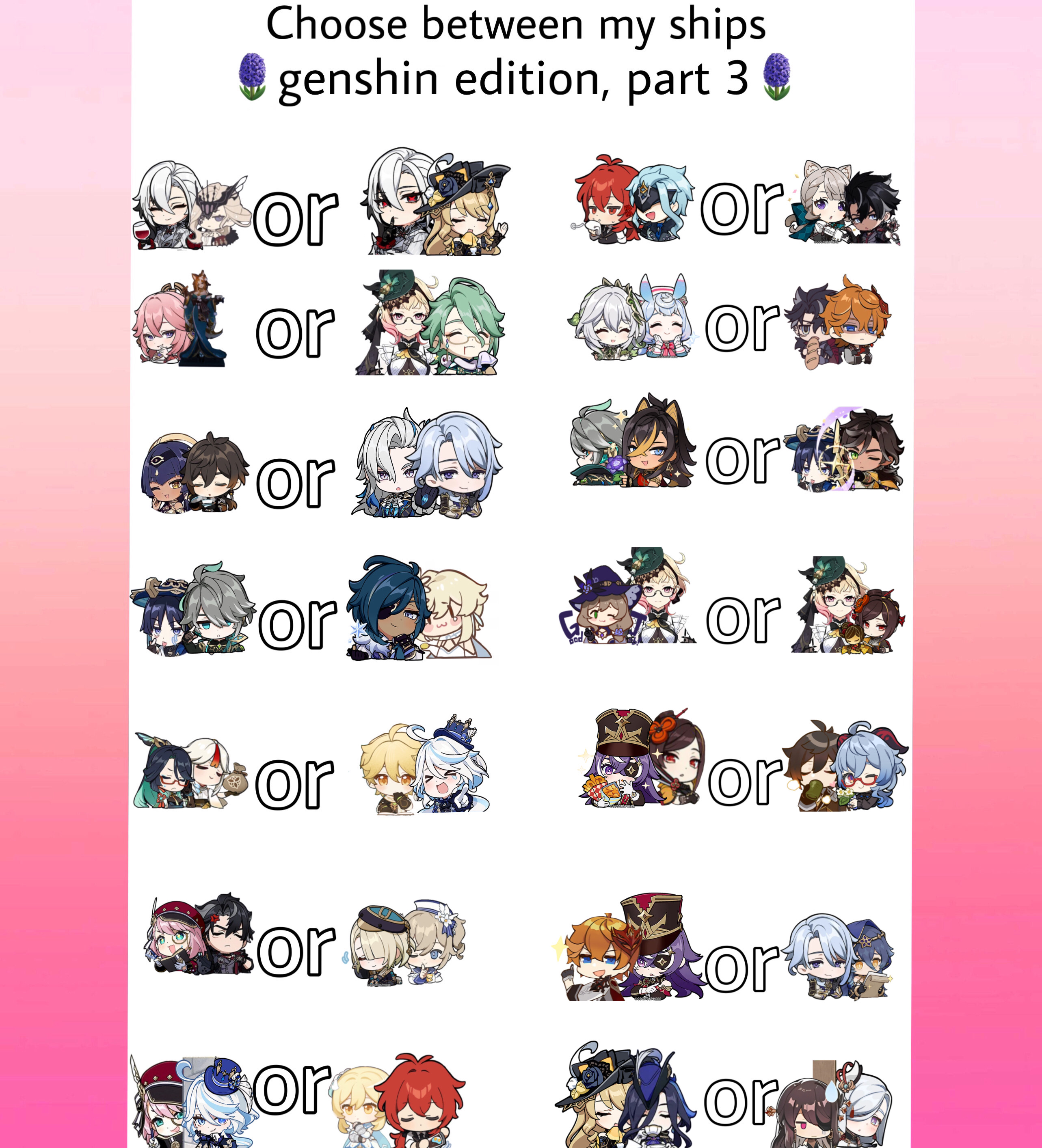 Choose between my genshin ships, part 3🪻 Genshin Impact | HoYoLAB