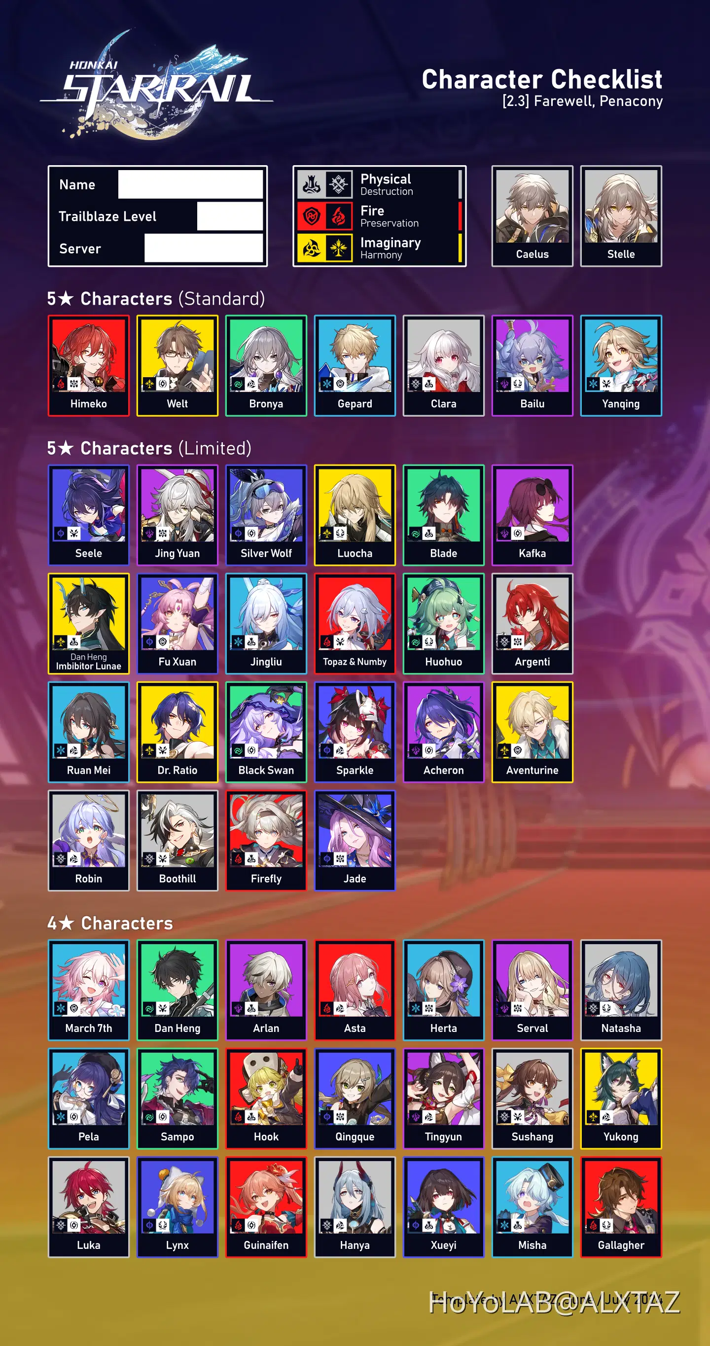 2.3 / CHECKLIST [hsr] Honkai: Star Rail | HoYoLAB