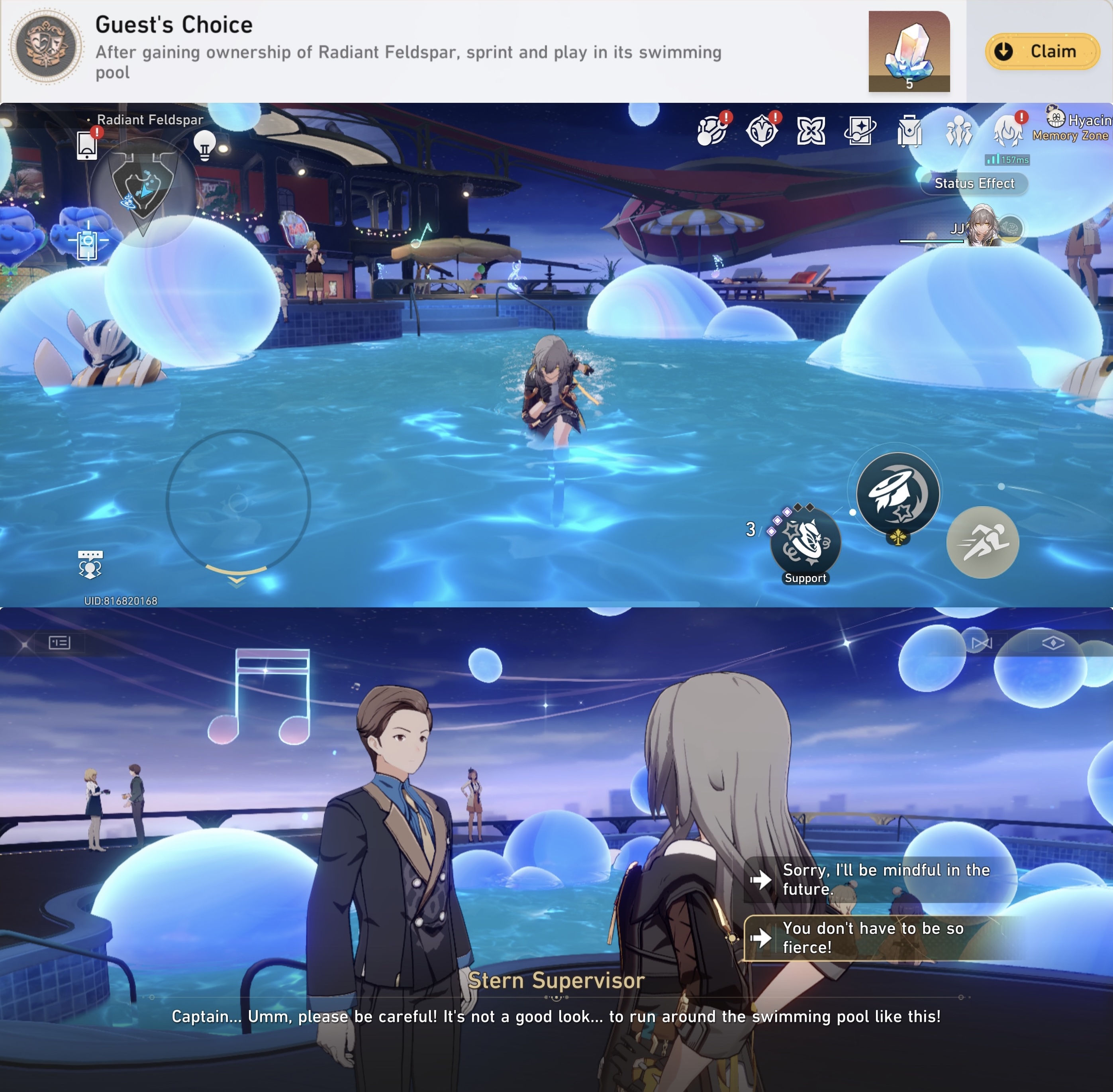 Stelle being Stelle in a pool. Honkai: Star Rail | HoYoLAB