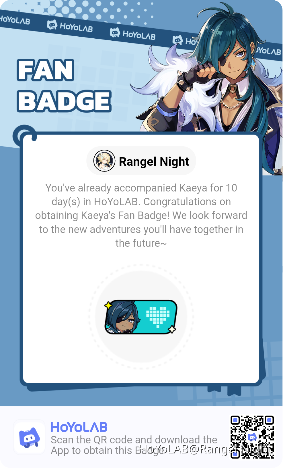 Keaya badge - 7 days! Genshin Impact | HoYoLAB