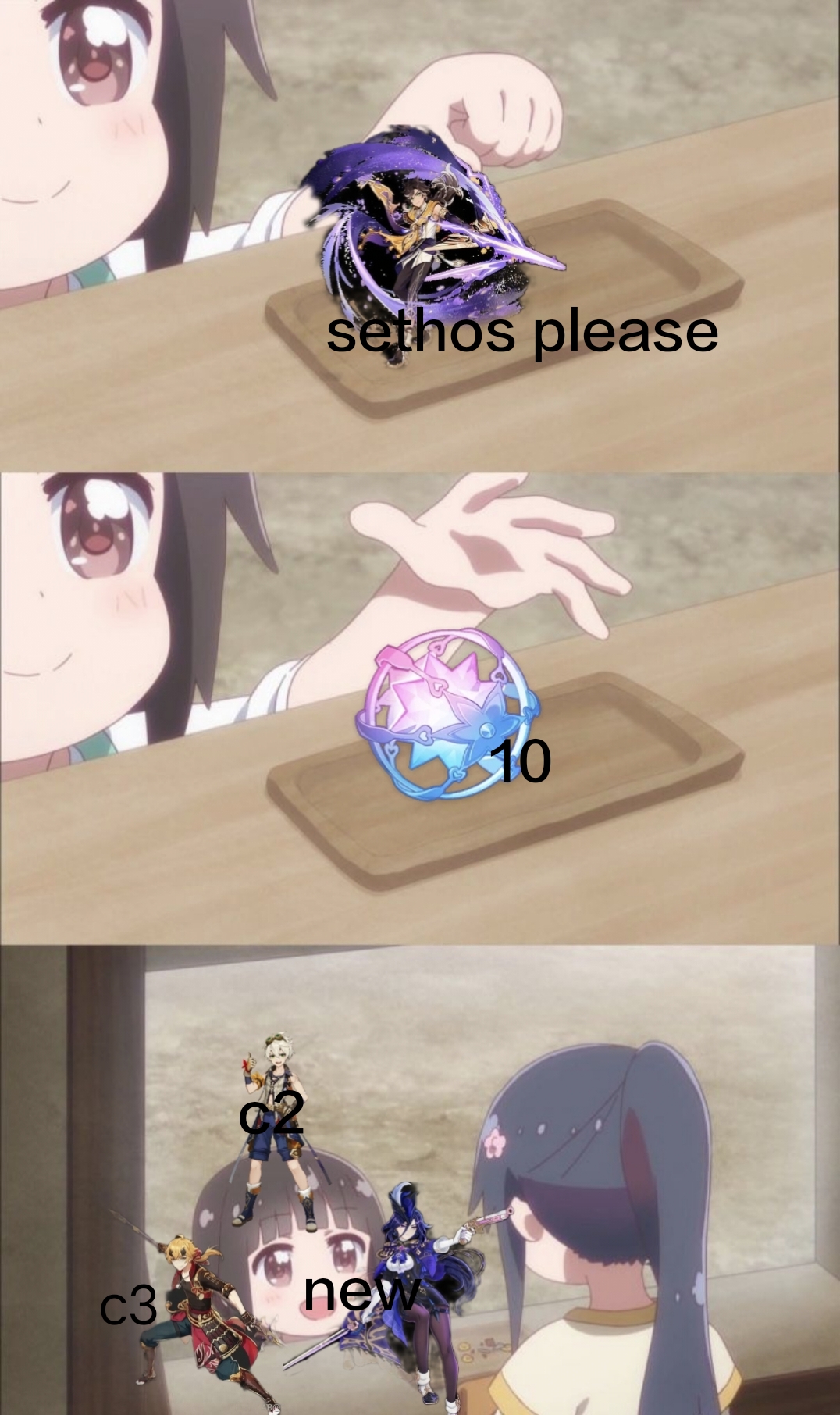 I wish I could pull sethos😃 but genshin turn the table Genshin Impact ...