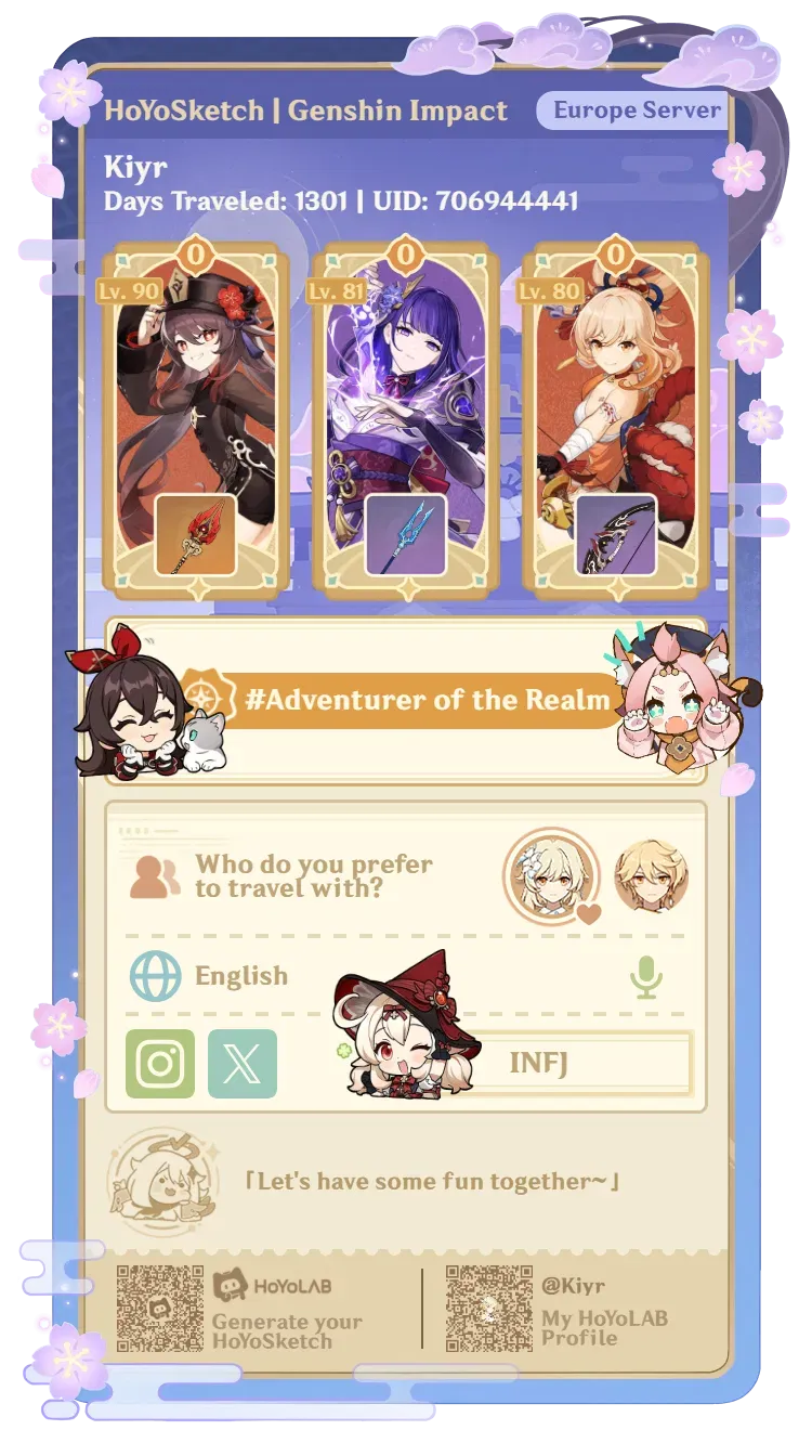 I made my profile card :)) Genshin Impact | HoYoLAB