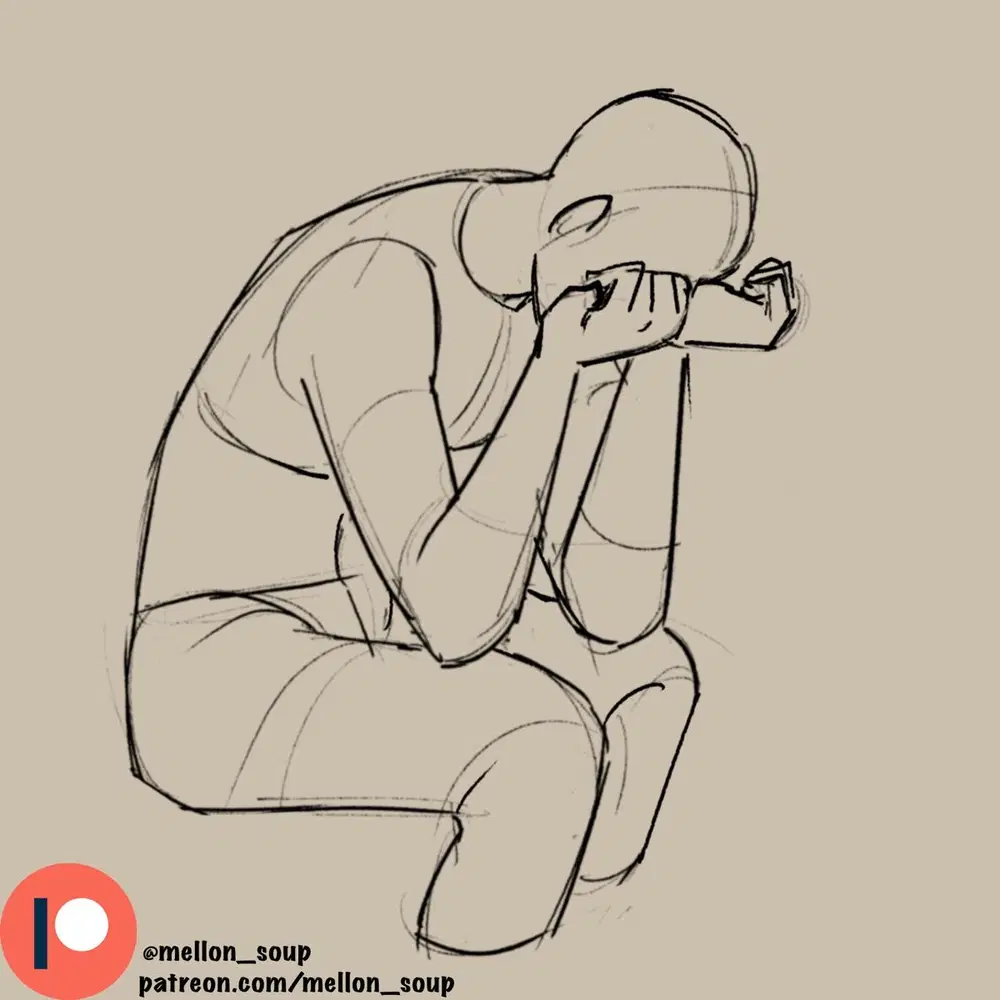 concerned pose reference