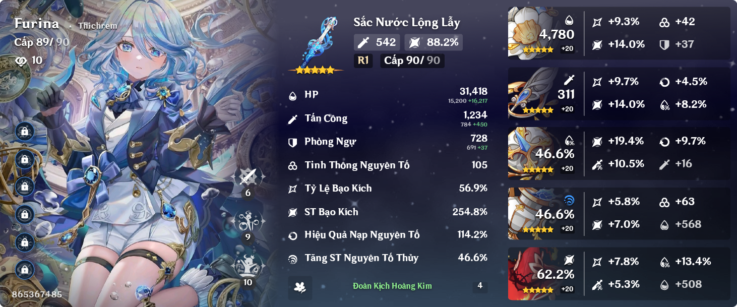 Furina của tôi ở team bloom Genshin Impact | HoYoLAB