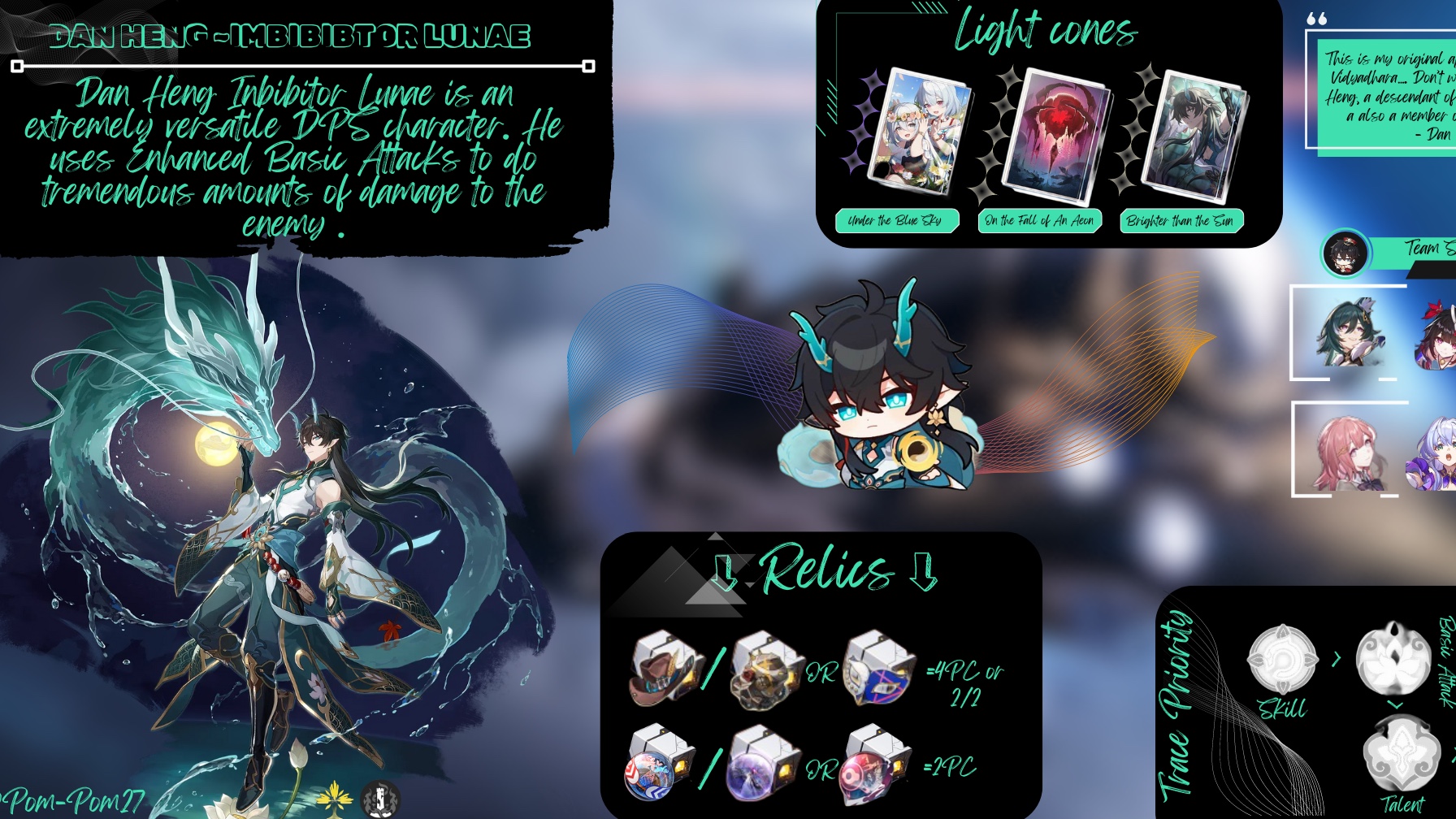 [V2.5] Character Build Guide~Dan Heng~Imbibitor Lunae💫 Honkai: Star ...