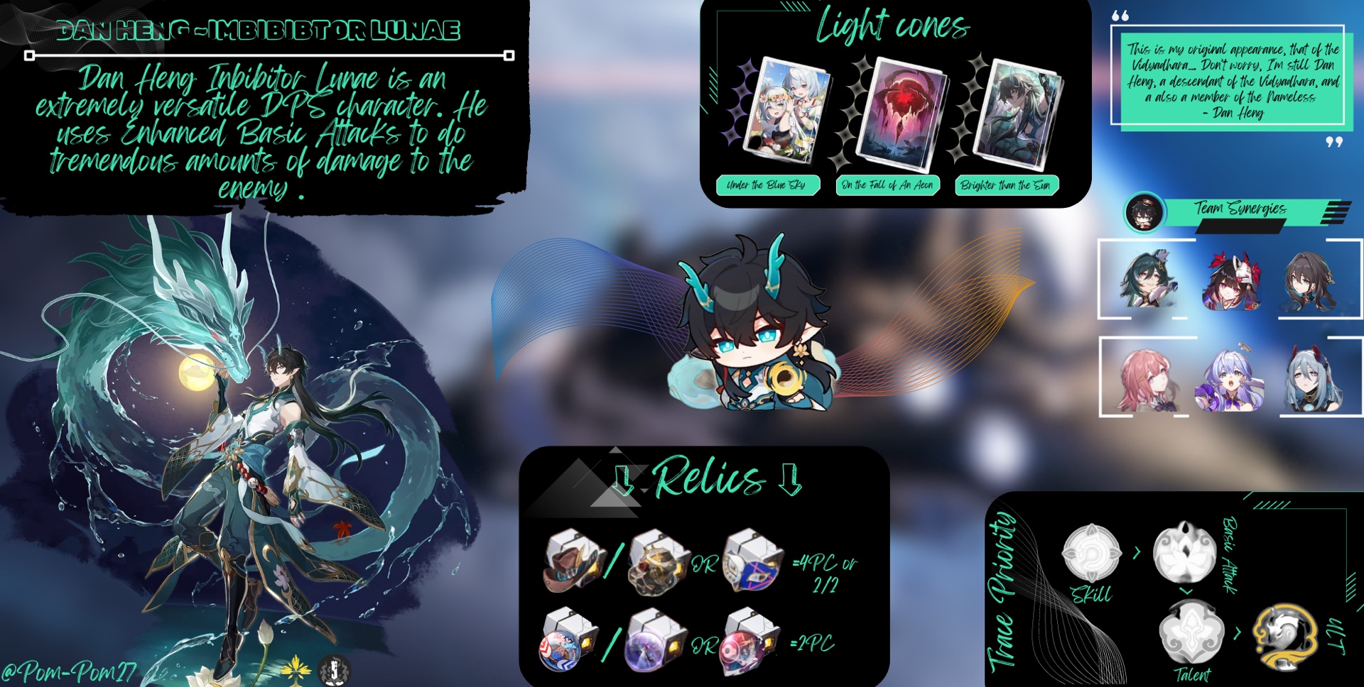 [V2.5] Character Build Guide~Dan Heng~Imbibitor Lunae💫 Honkai: Star ...