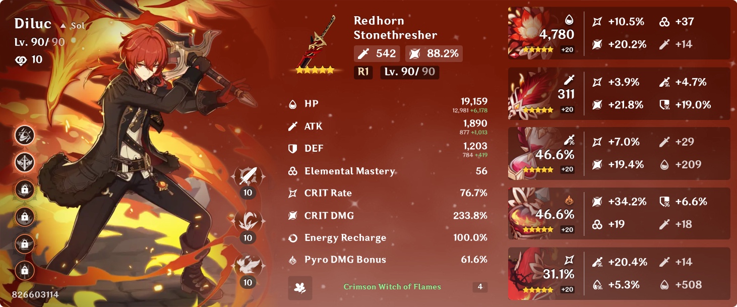 Diluc build! Genshin Impact | HoYoLAB