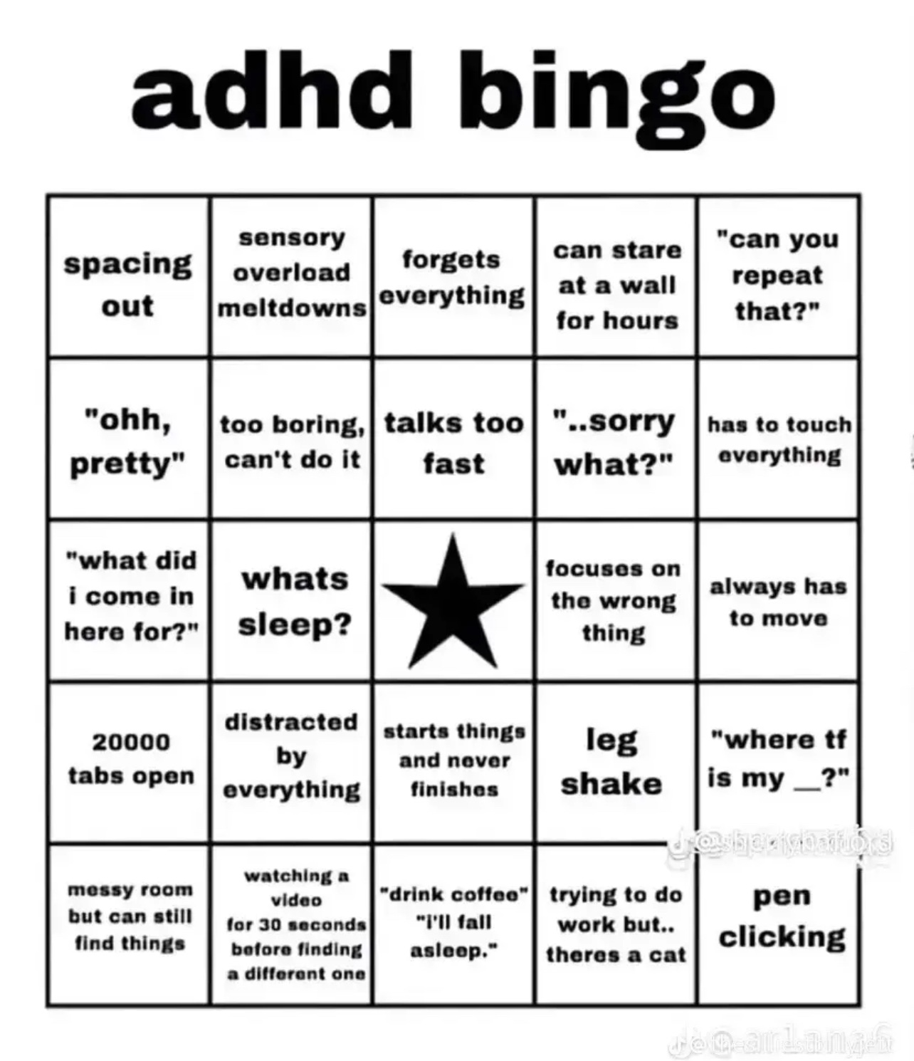 ADHD bingo while I delay art yayyyy | HoYoLAB