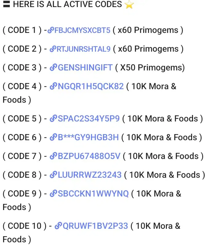 CODIGOS GENSHIN IMPACT Genshin Impact | HoYoLAB